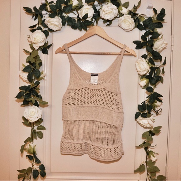 Express | Tops | 33 Express Knit Cream Tank Top S | Poshmark